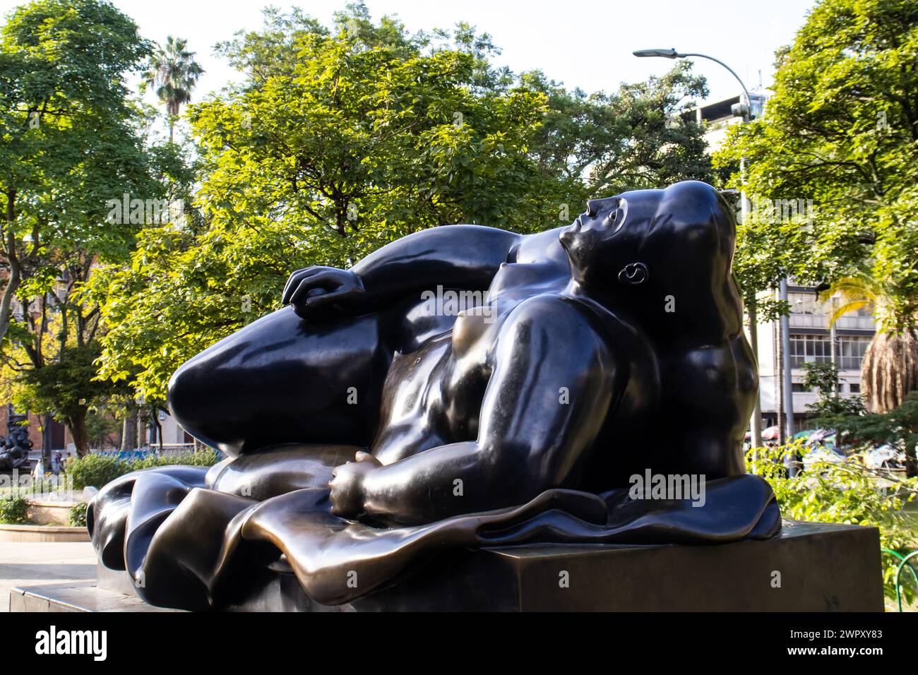 MEDELLIN, COLOMBIA - JANUARY 17, 2024: Bronze sculptures by the famous ...