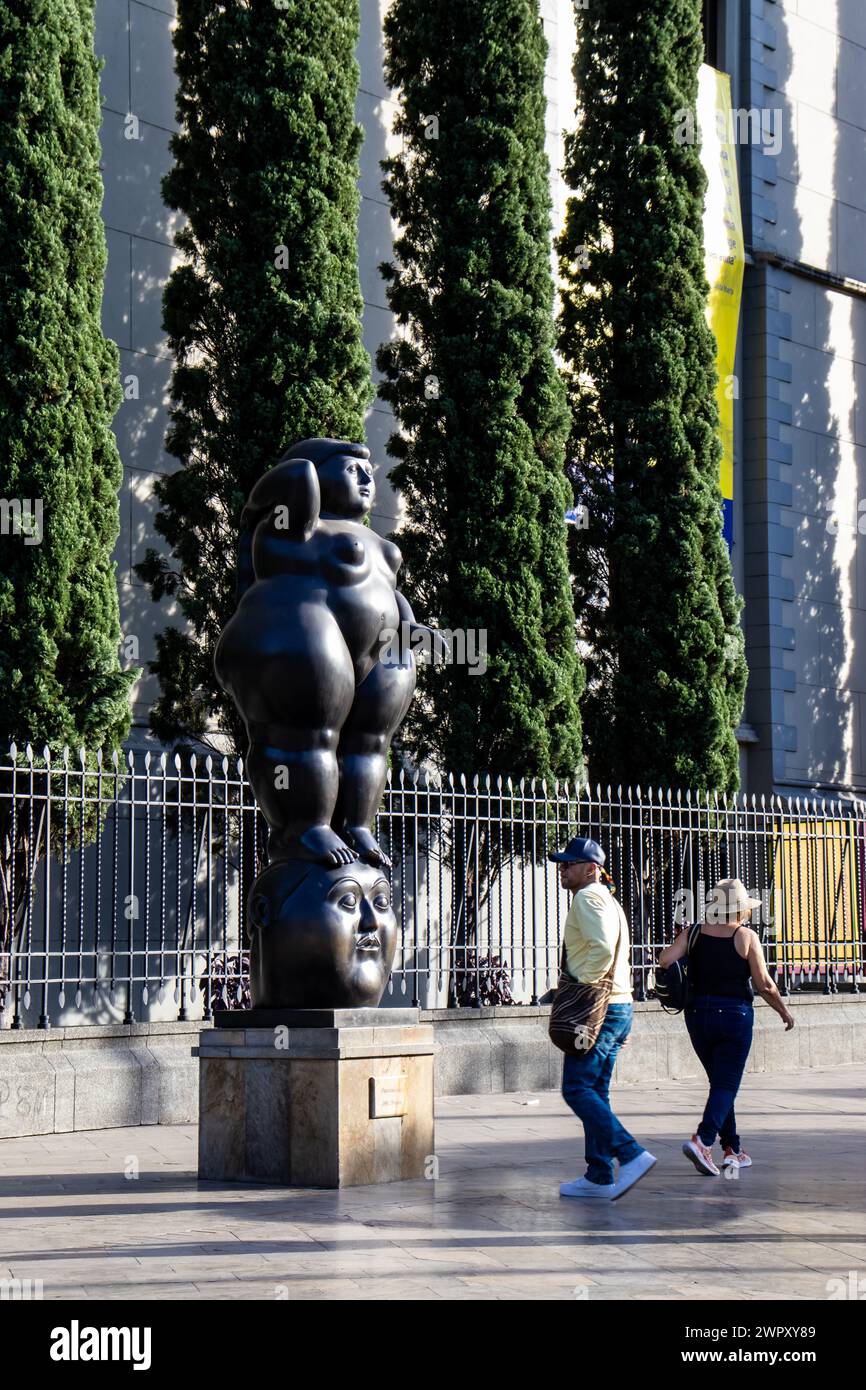 MEDELLIN, COLOMBIA - JANUARY 17, 2024: Thought. Bronze sculptures by ...