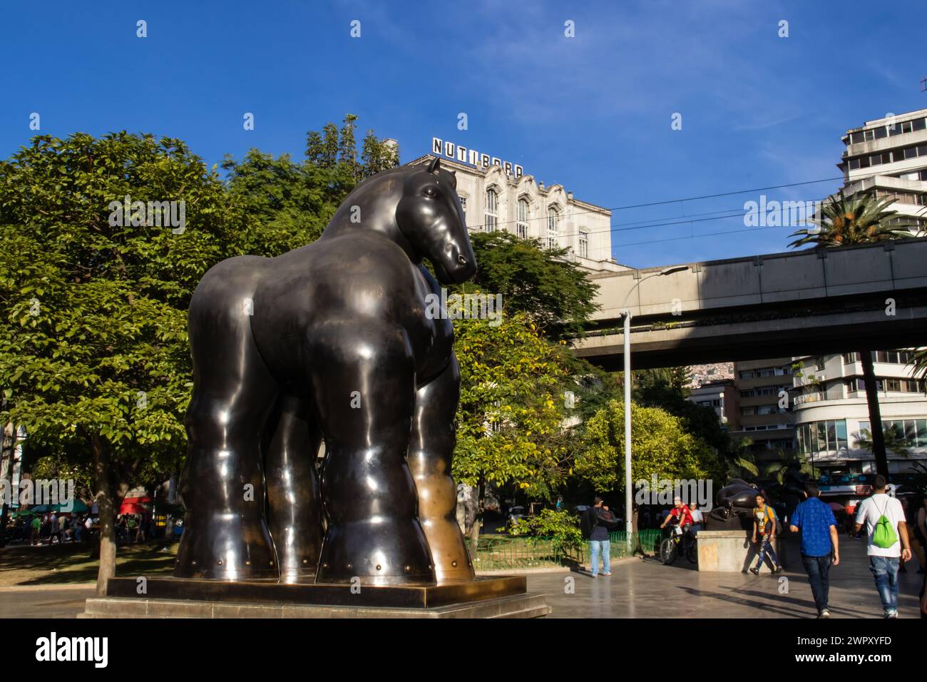 MEDELLIN, COLOMBIA - JANUARY 17, 2024: Horse. Bronze sculptures by the ...