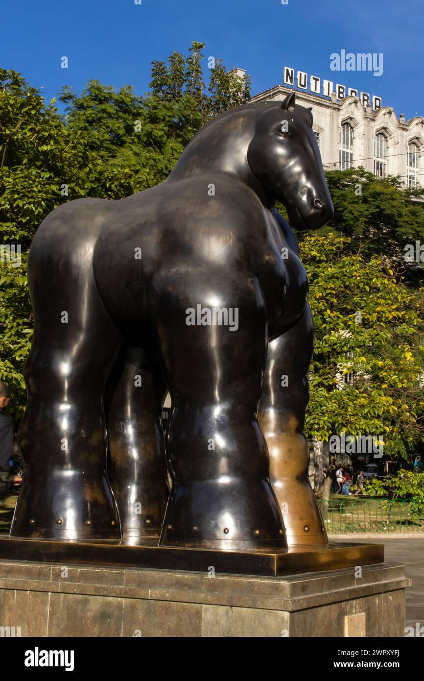 MEDELLIN, COLOMBIA - JANUARY 17, 2024: Horse. Bronze sculptures by the ...