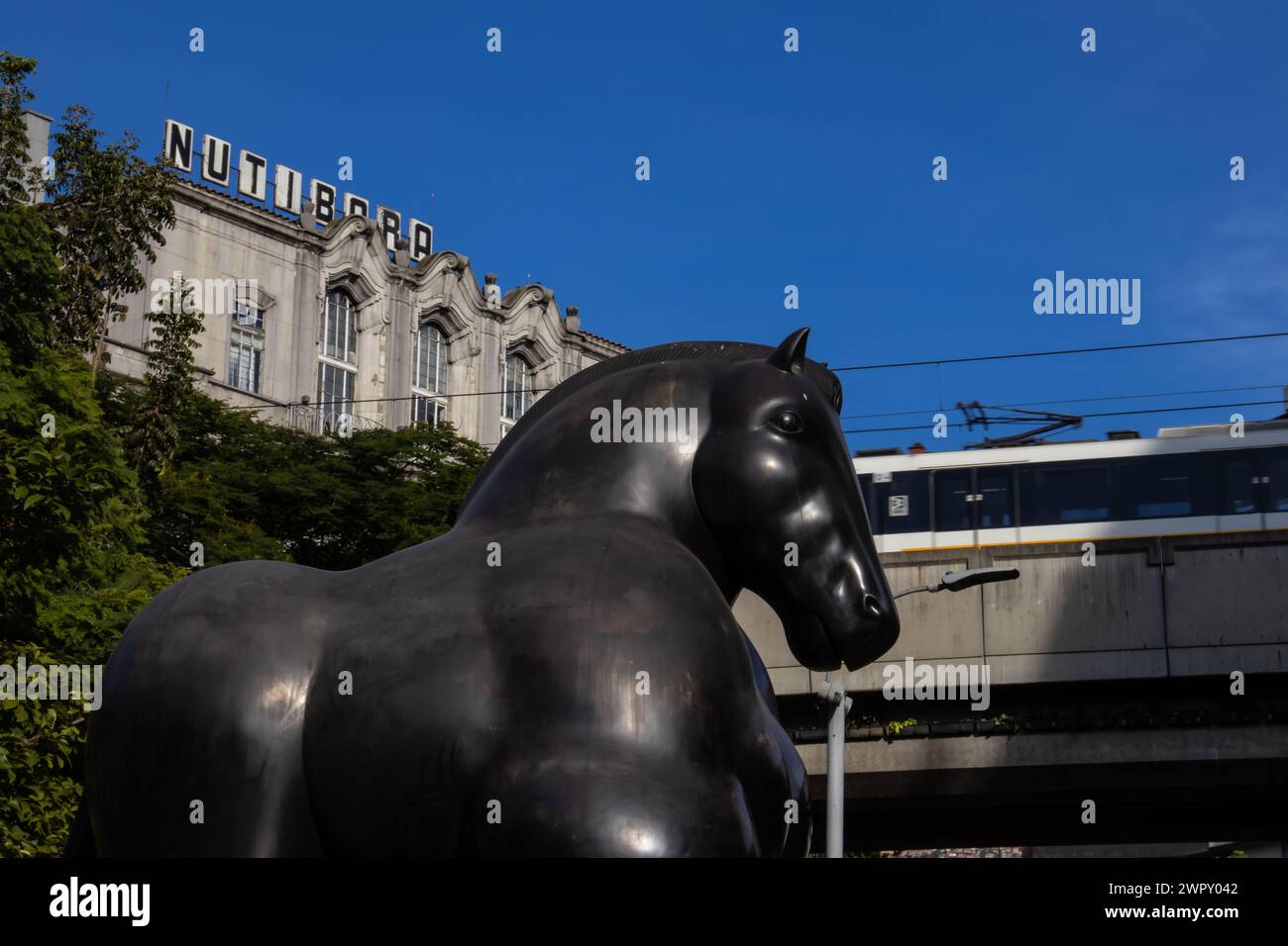 MEDELLIN, COLOMBIA - JANUARY 17, 2024: Horse. Bronze sculptures by the ...