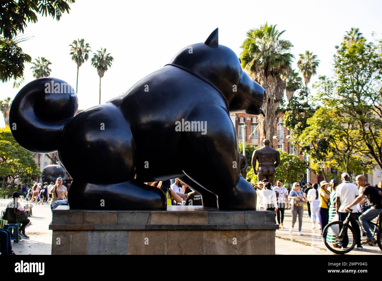 MEDELLIN, COLOMBIA - JANUARY 17, 2024: Bronze sculptures by the famous ...