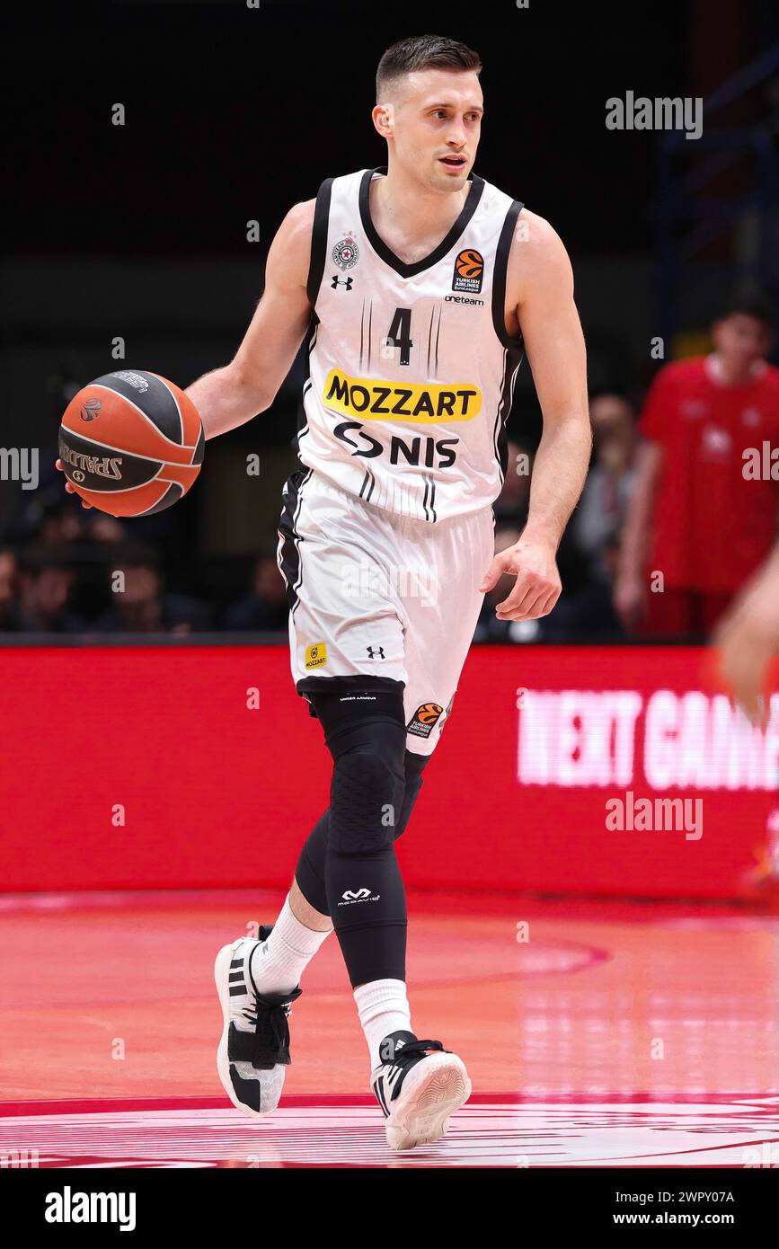 Milan, Italy. 8th Mar, 2024. Italy, Milan, march 8 2024: Aleksa ...