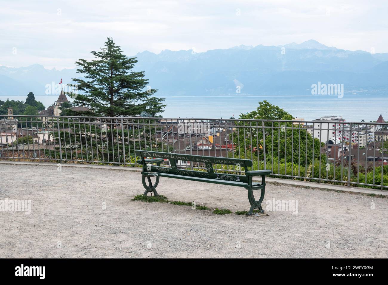 LAUSANNE, SWITZERLAND - JUNE 18, 2023: Typical Building and street at ...