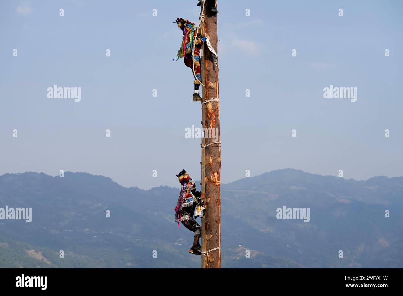Dancers climb a pole to perform the "Danza del Palo Volador," or "Dance ...