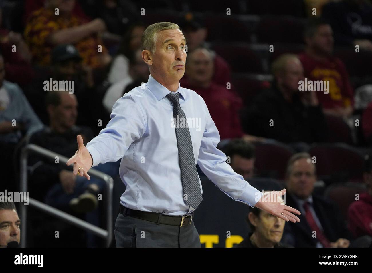 Arizona State Sun Devil head coach Bobby Hurley against the USC Trojans ...