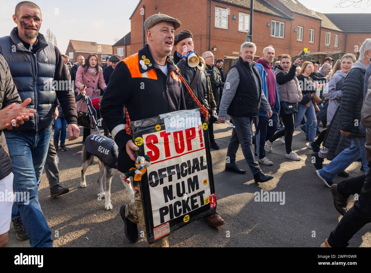 Doncaster, UK. 09 MAR, 2024. Man walks amongst crowd at 40th ...