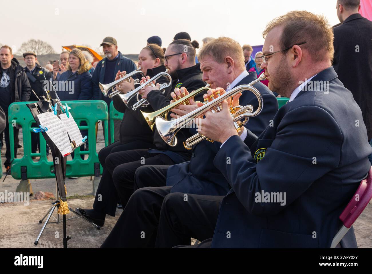 Doncaster, UK. 09 MAR, 2024. Members of the Hatfield & Askern Colliery ...