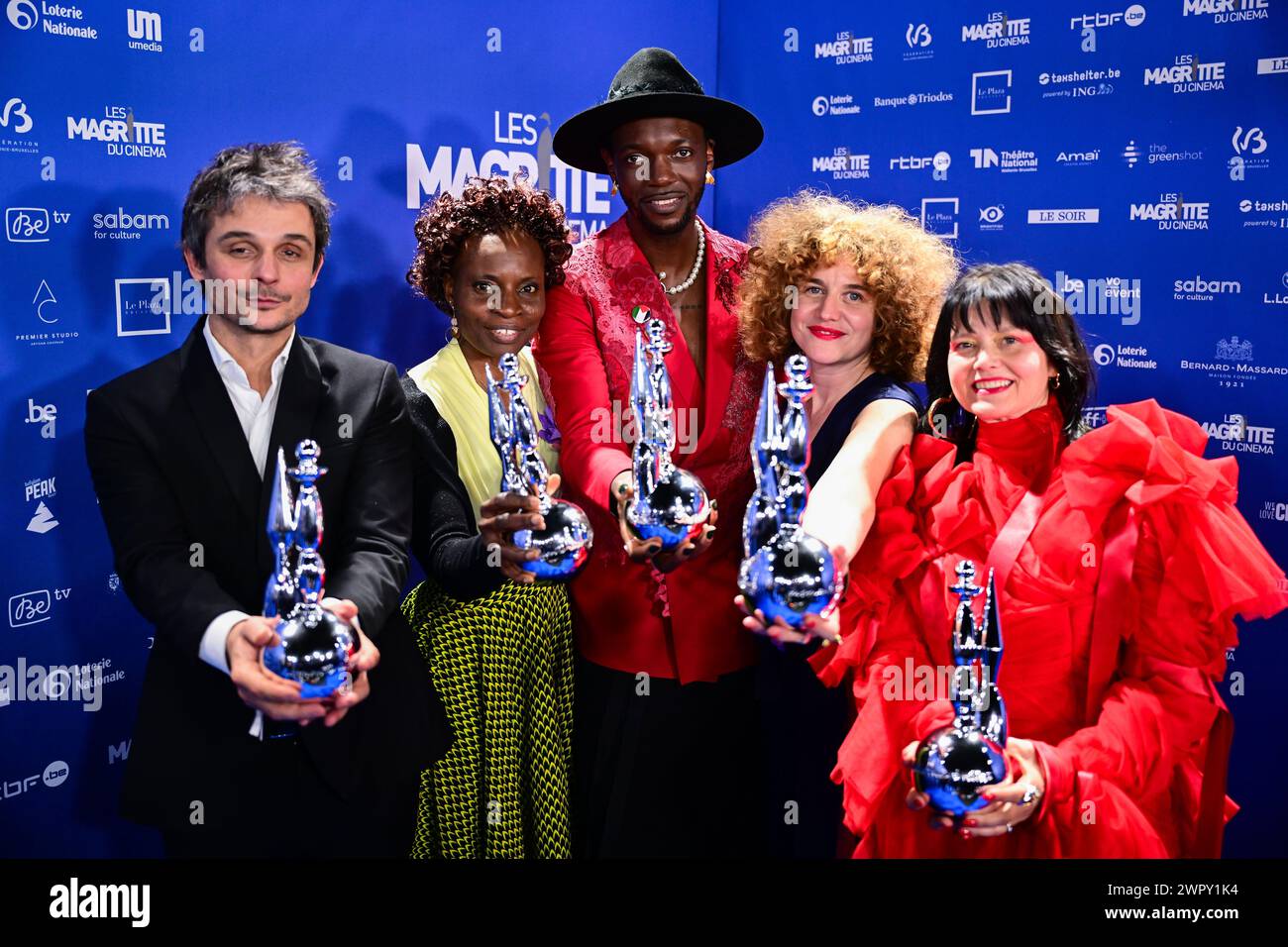 Brussels, Belgium. 10th Mar, 2024. Cast and crew of 'Augure', with ...