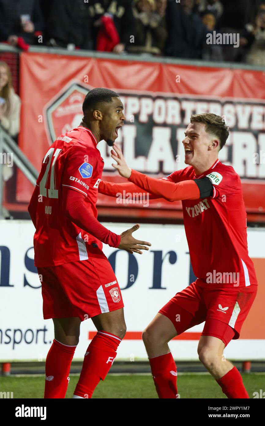 ENSCHEDE - (l-r) Myron Boadu of FC Twente, Daan Rots of FC Twente ...