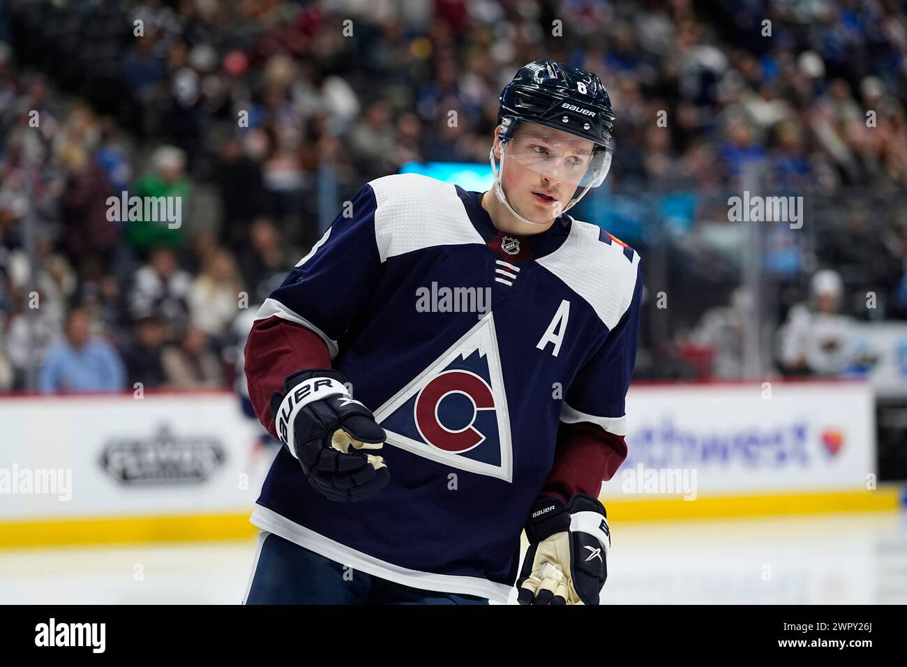 Colorado Avalanche defenseman Cale Makar (8) in the second period of an ...