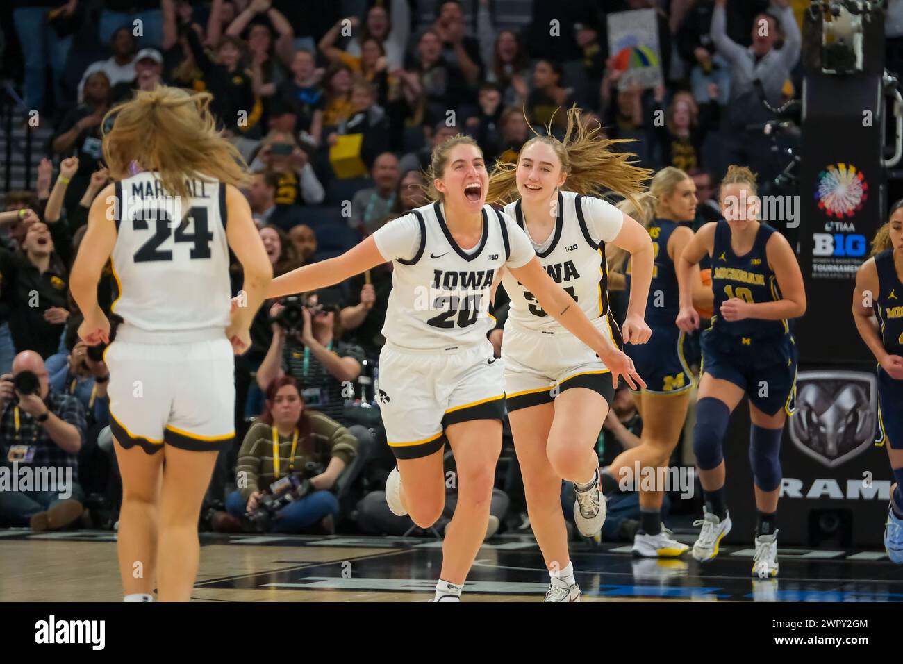Minneapolis, Minnesota, USA. 9th Mar, 2024. Iowa Hawkeyes guard KATE ...