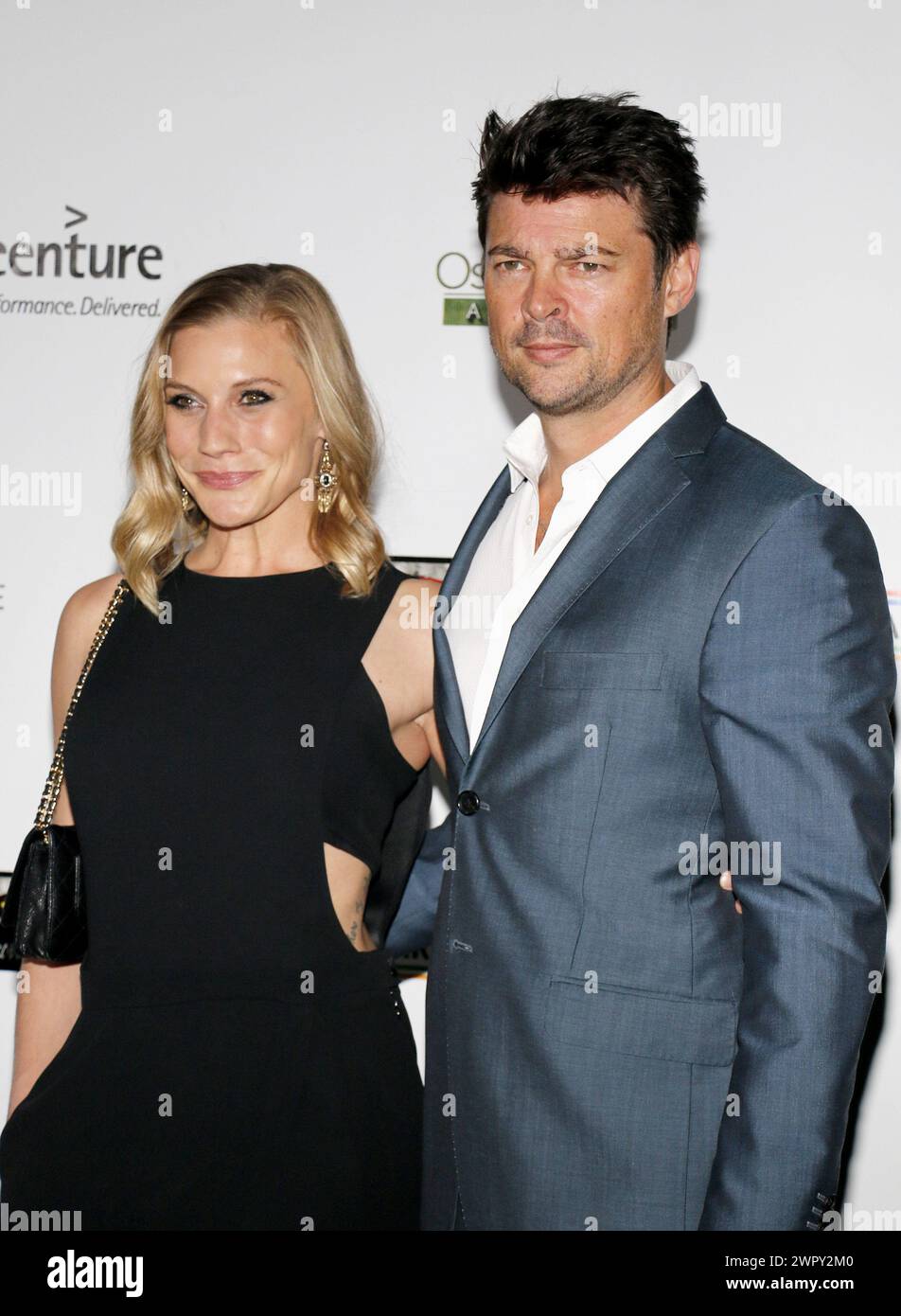 Karl Urban and Katee Sackhoff at the 2016 Oscar Wilde Awards held at ...