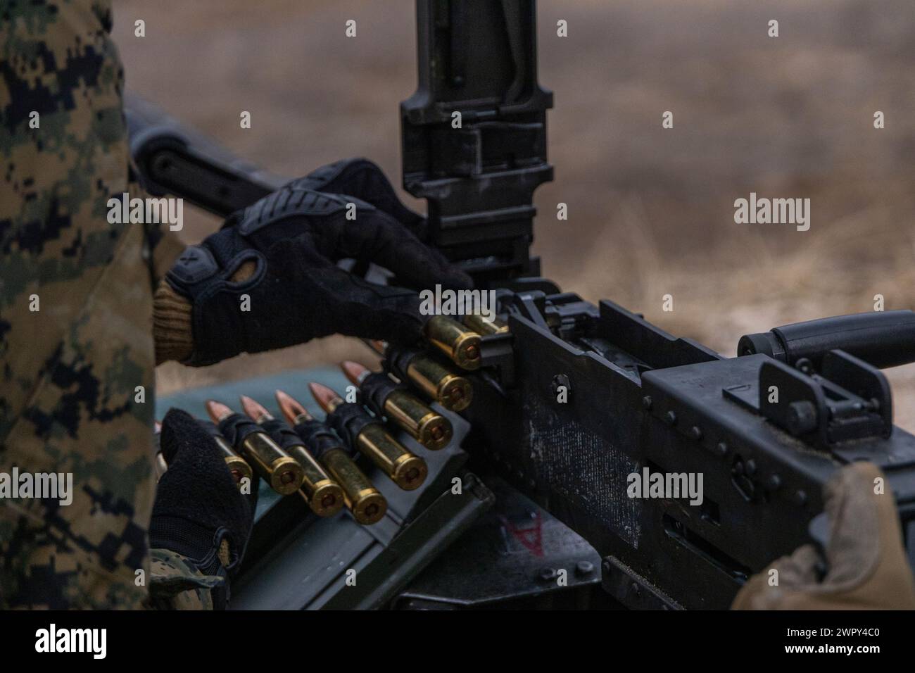 A U.S. Marine with 3rd Landing Support Battalion, 3rd Marine Logistics ...