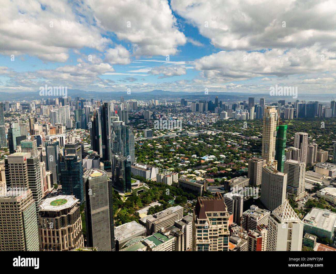 Business buildings and high rise condominiums. Makati Skyline. Metro ...
