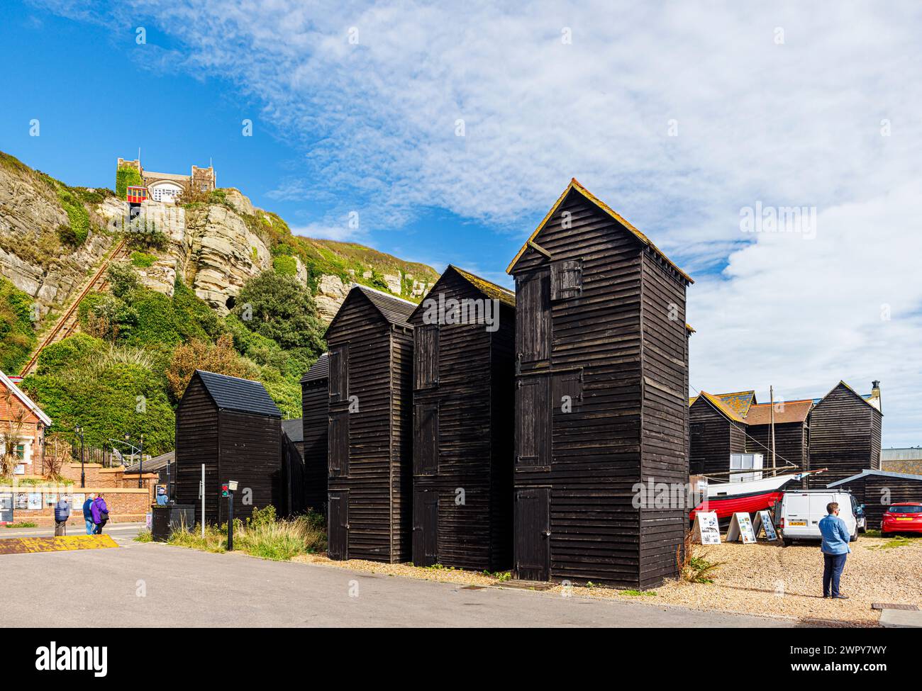 Traditional black wooden Net Shops in the Stade in the historic Old ...