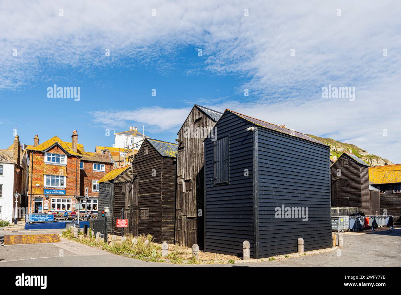 Traditional black wooden Net Shops in the Stade in the historic Old ...