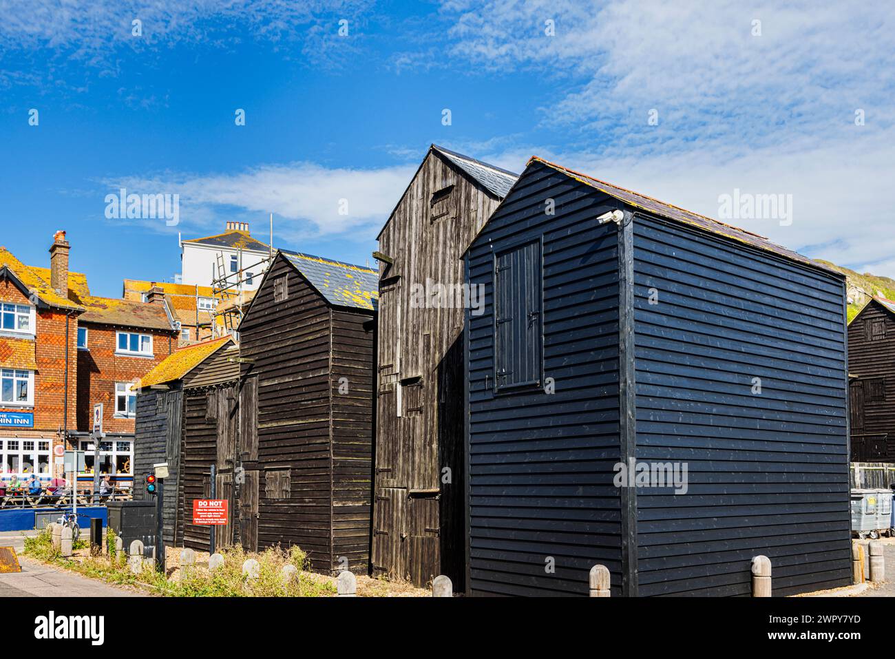 Traditional black wooden Net Shops in the Stade in the historic Old ...