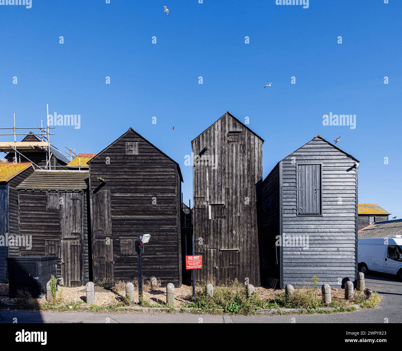 Traditional black wooden Net Shops in the Stade in the historic Old ...
