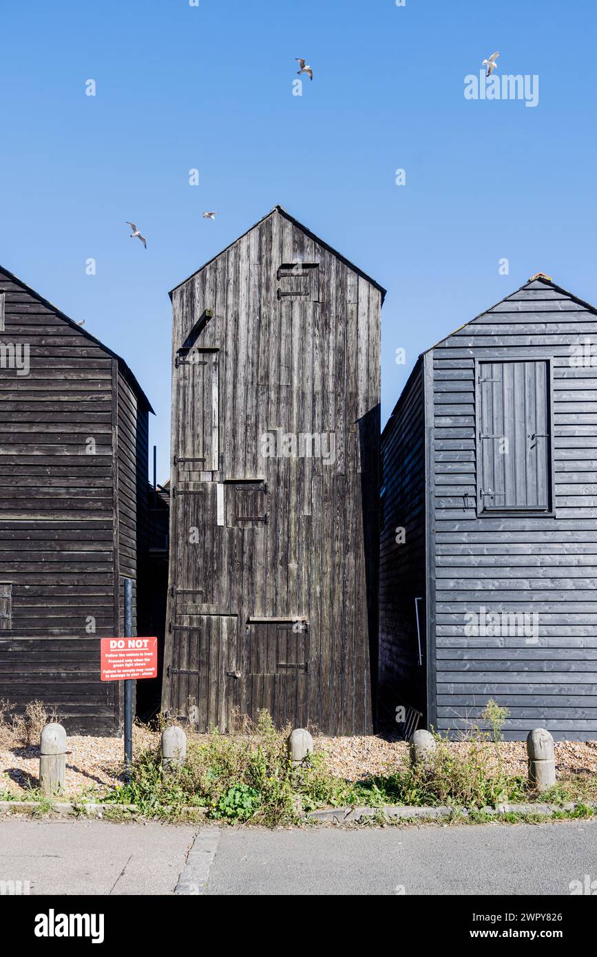 Traditional black wooden Net Shops in the Stade in the historic Old ...
