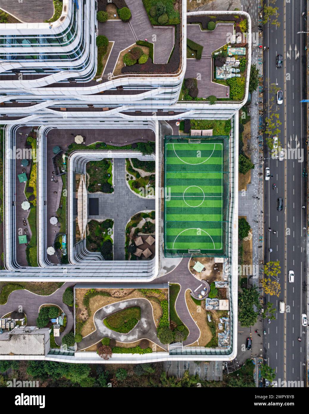 March 6, 2024 - Chengdu, Sichuan: Aerial view of the Tencent building ...