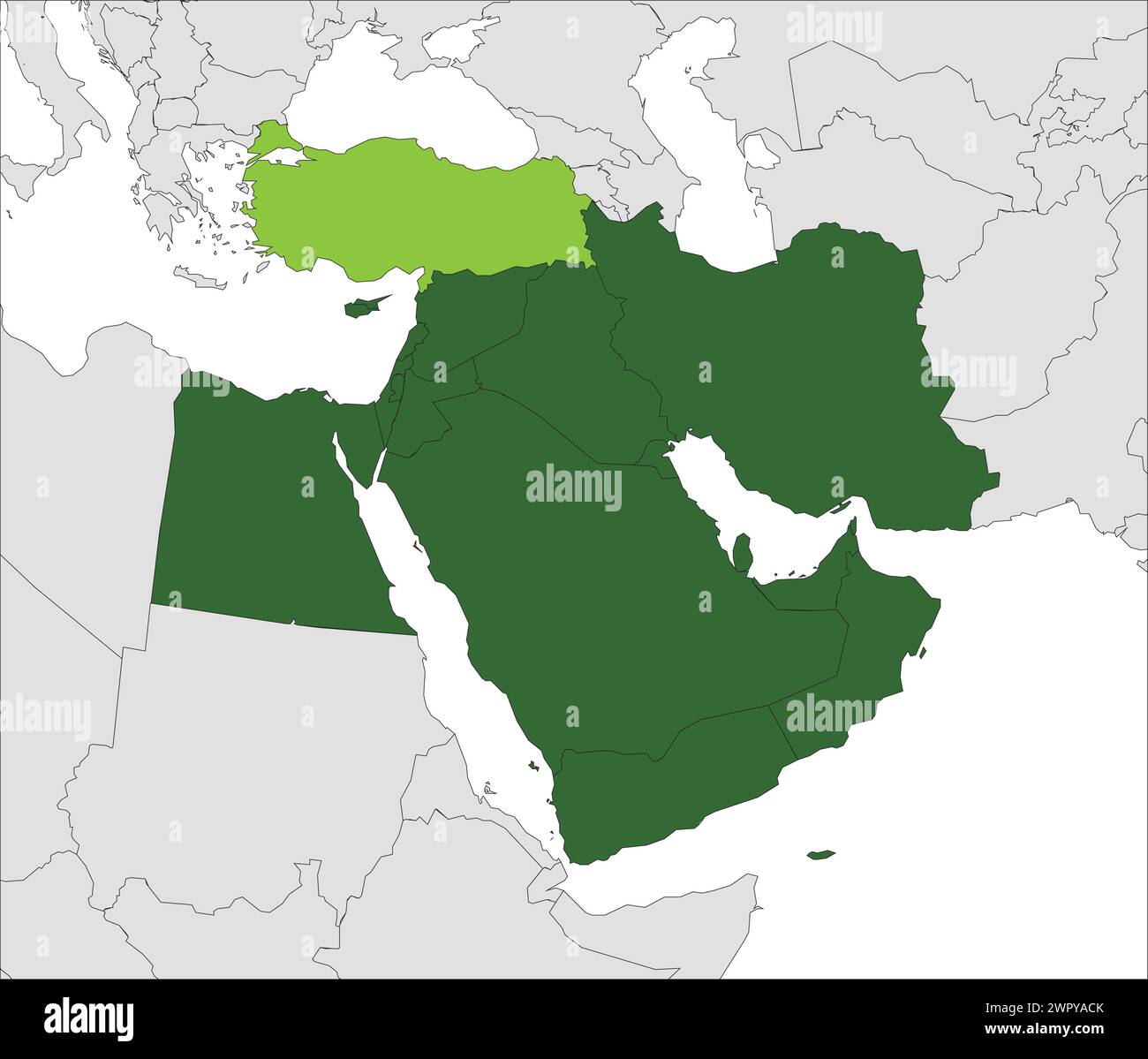 Map of saudi arabia green highlighted hi-res stock photography and ...