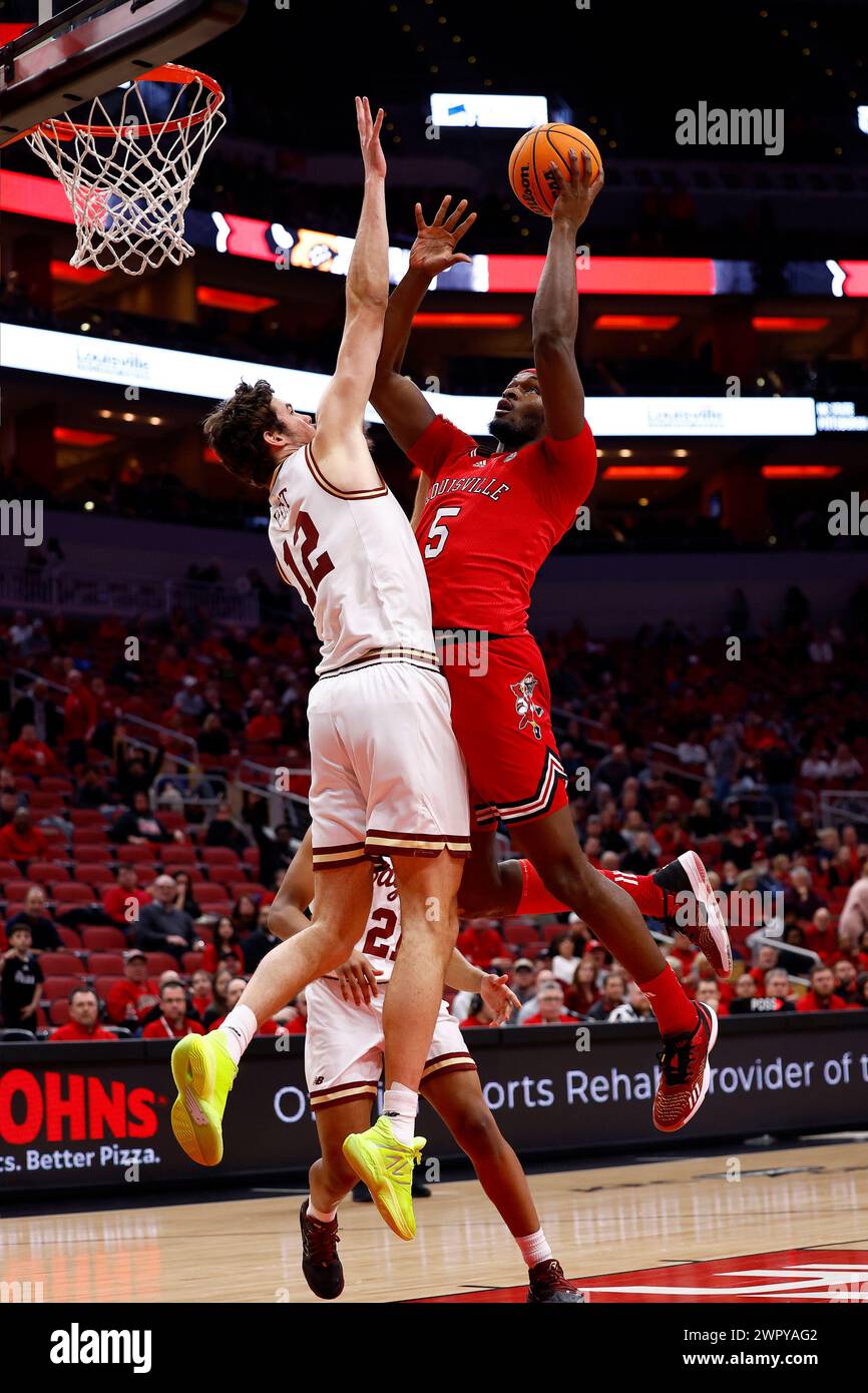 LOUISVILLE, KY - MARCH 09: Louisville Cardinals forward Brandon Huntley ...
