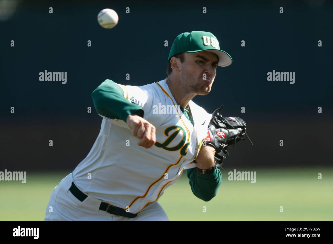 University of San Francisco pitcher Kolby Calia (10) pitches against ...