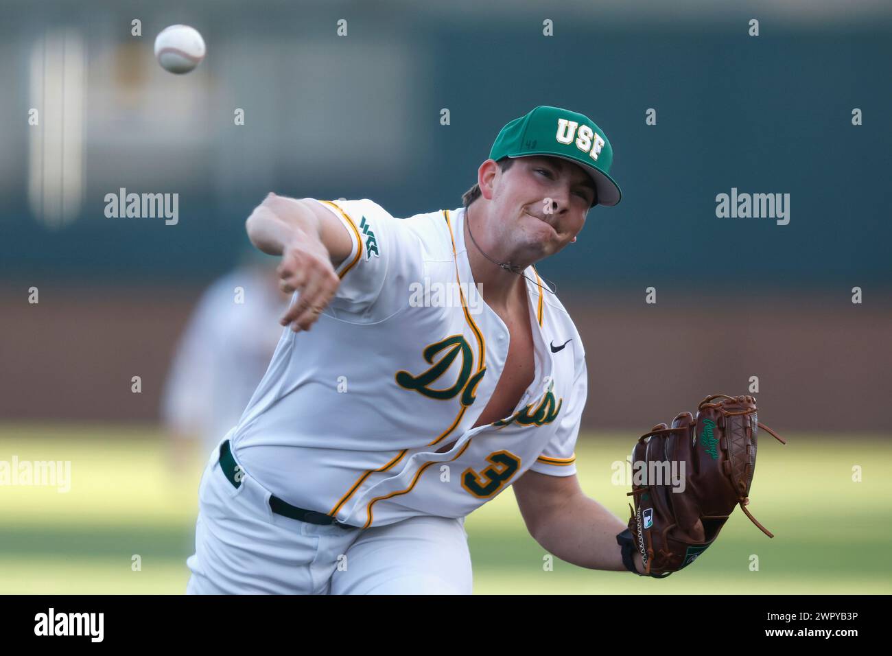 University of San Francisco pitcher Magnus Nelson (36) pitches against ...
