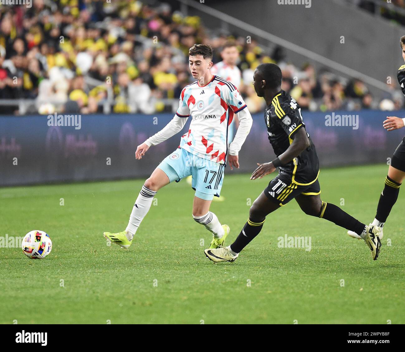 Columbus, Ohio, USA. 9th Mar, 2024. Chicago Fire FC midfielder Brian ...