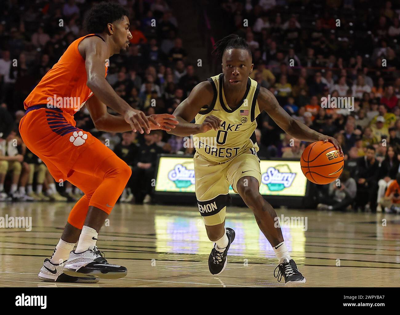 March 9 2024 Wake Forest Sophomore Kevin Miller 0 Drives To The