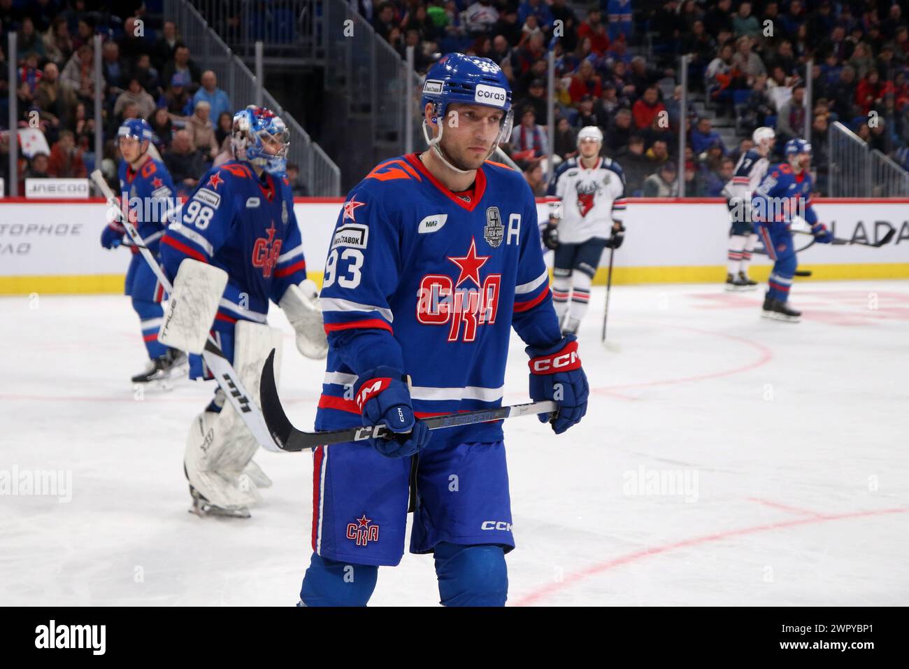 Saint Petersburg, Russia. 09th Mar, 2024. SKA Hockey Club player ...