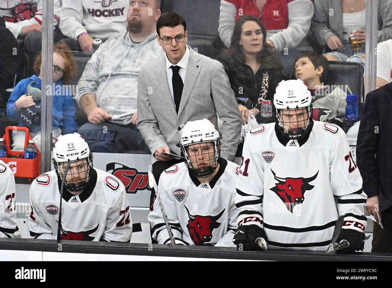 Omaha head coach Mike Gabinet looks on during a NCAA men's college ...