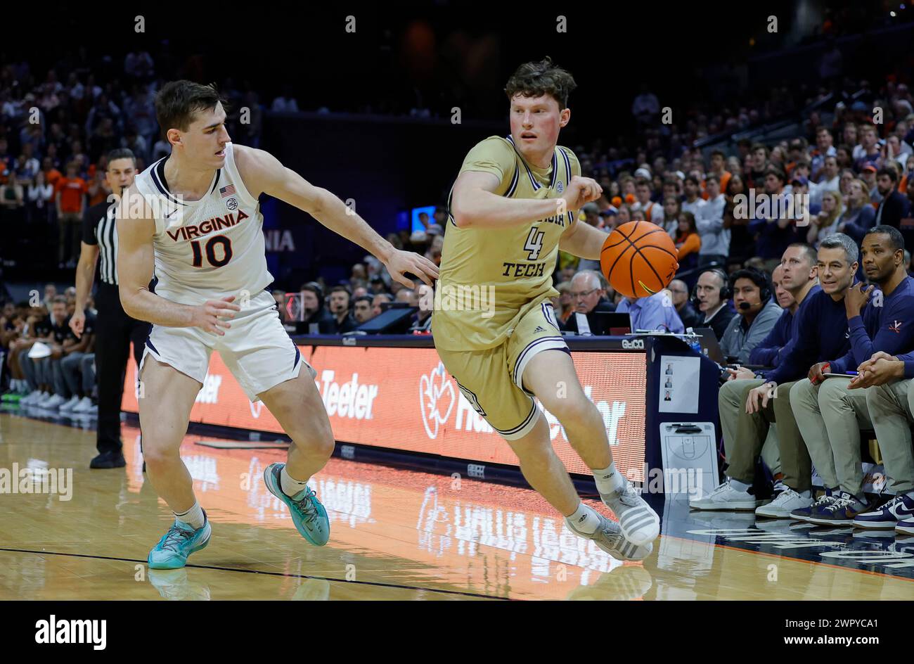 March 9, 2024: Georgia Tech Yellow Jackets Guard (4) Carter Murphy is ...