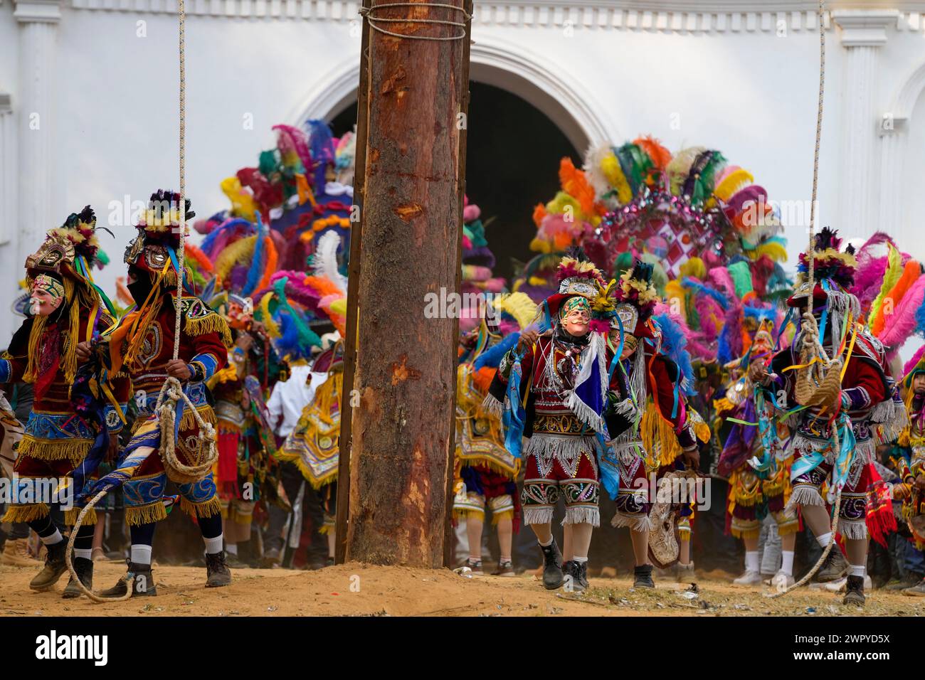 Dancers perform the "Danza del Palo Volador," or "Dance of the Flying ...