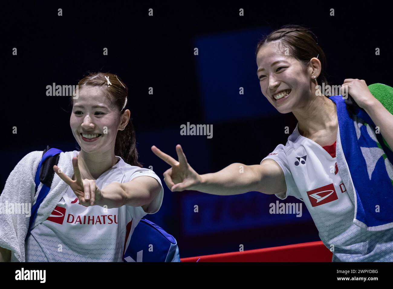 Paris, France. 9th Mar, 2024. Matsuyama Nami (R)/Shida Chiharu of Japan celebrate after the ...