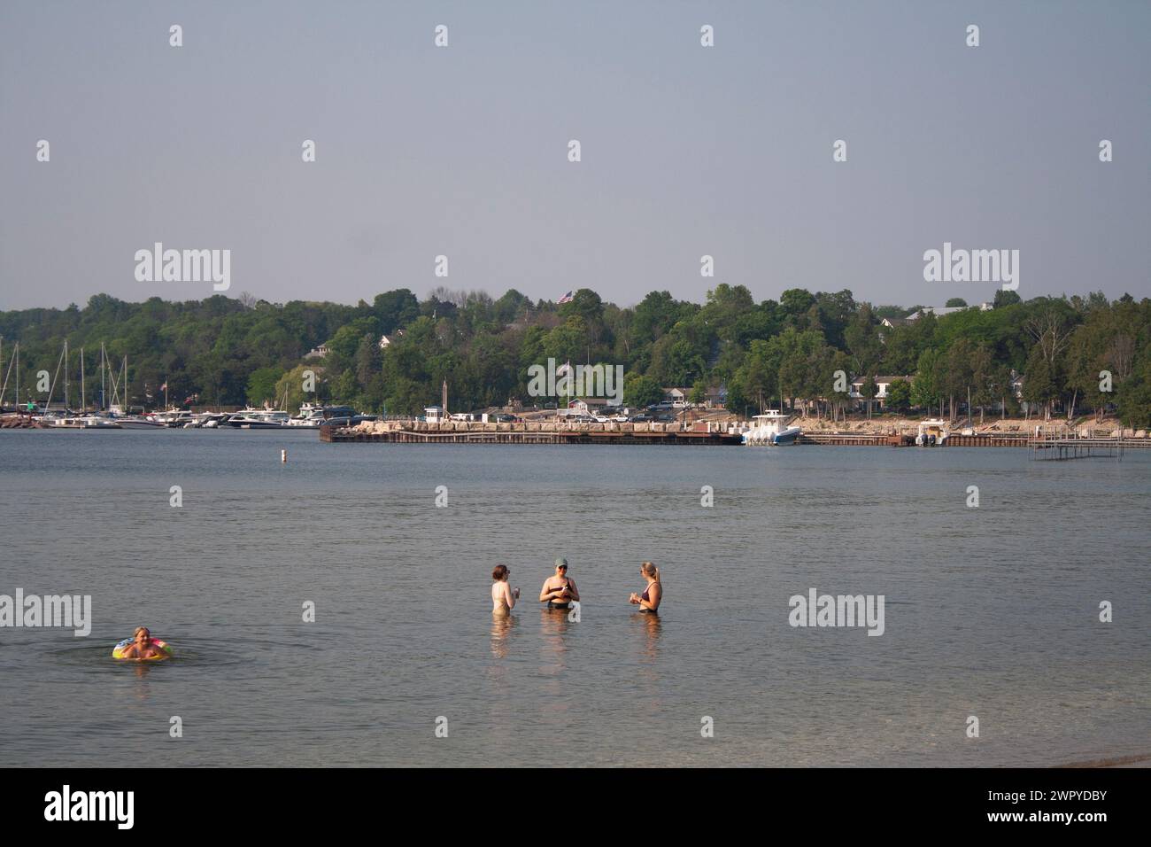 Egg Harbor Beach in Door County, WI in mid-summer Stock Photo - Alamy
