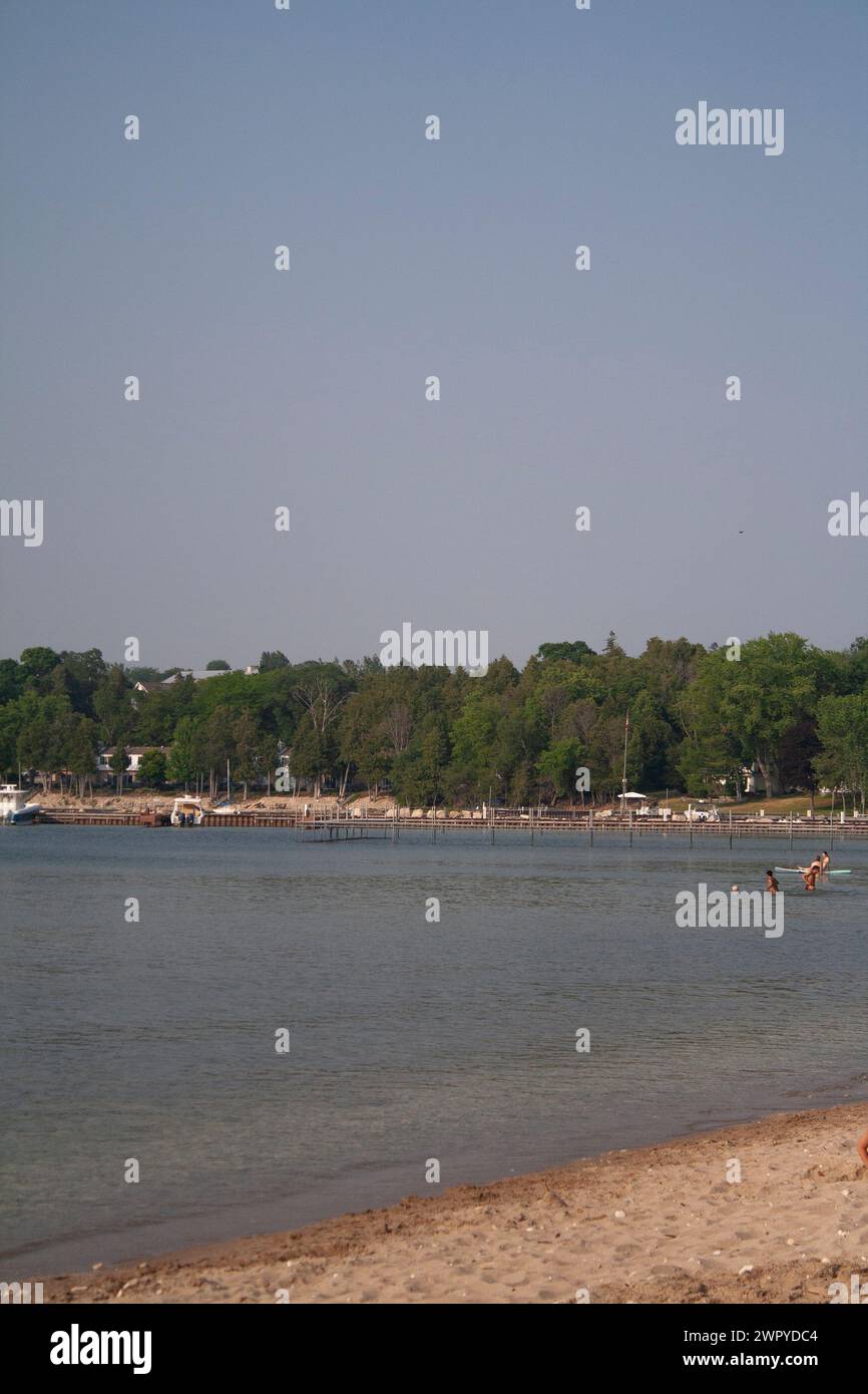 Egg Harbor Beach in Door County, WI in mid-summer Stock Photo - Alamy