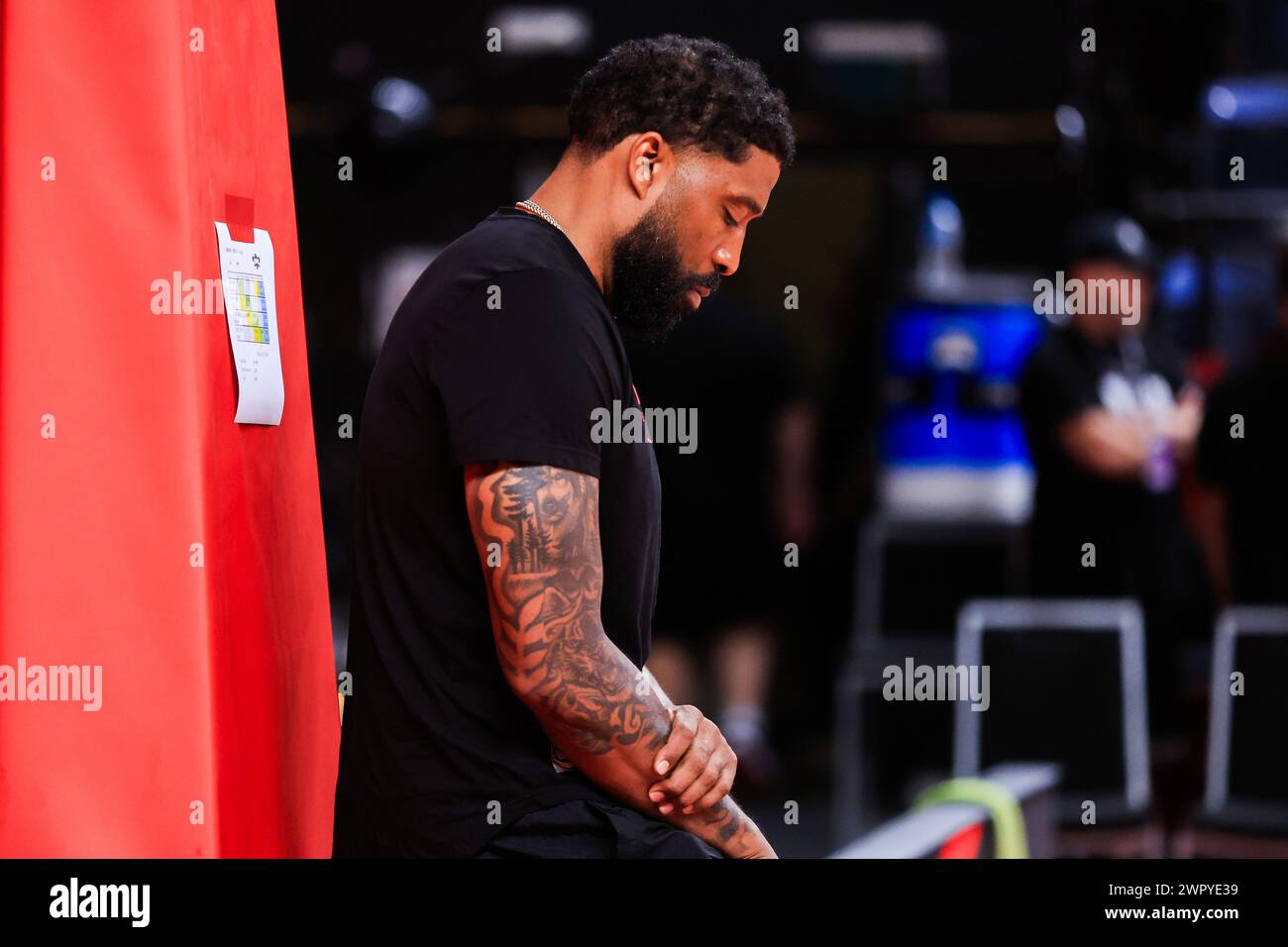 Wollongong, Australia. 10th Mar, 2024. Hawks head coach Justin Tatum is ...
