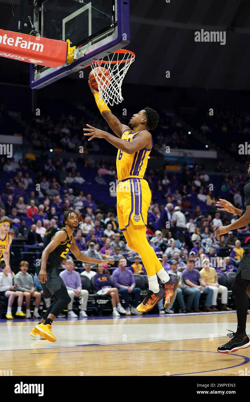 Baton Rouge, Louisiana, USA. 9th Mar, 2024. LSU Tigers guard JORDAN ...
