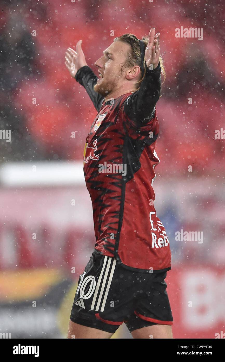 Harrison, New Jersey, USA. 9th Mar, 2024. New York Red Bulls midfielder ...