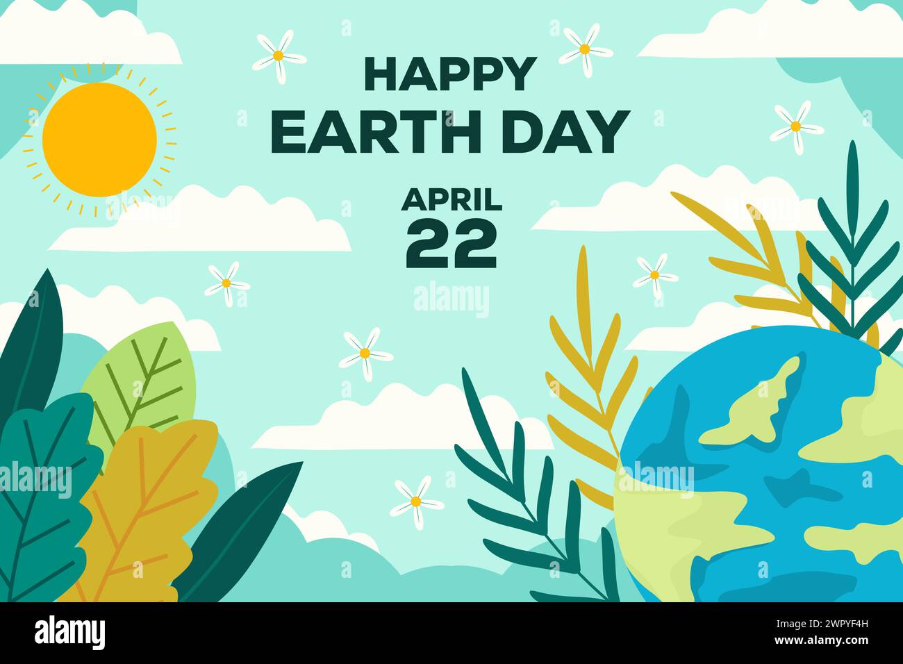 happy Earth Day background illustration vector design Stock Vector ...