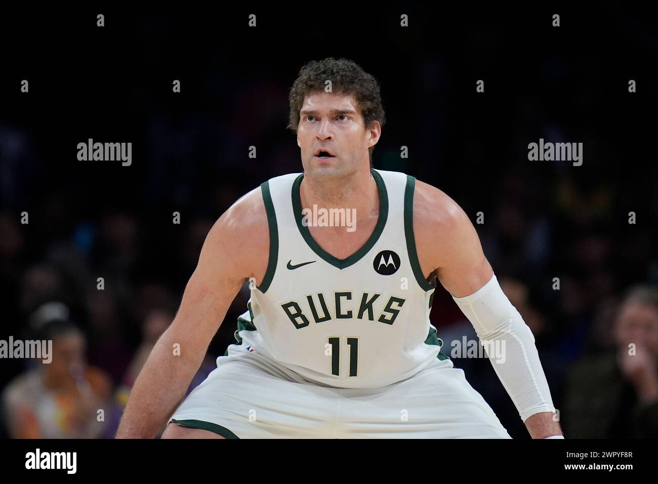 Milwaukee Bucks center Brook Lopez (11) defends during the second half ...