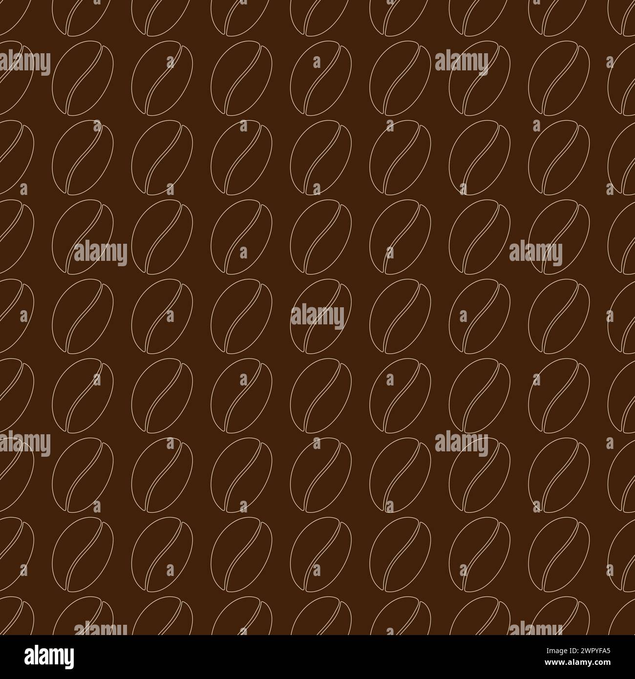 Seamless pattern of outline drawn coffee beans in minimalist style on a ...