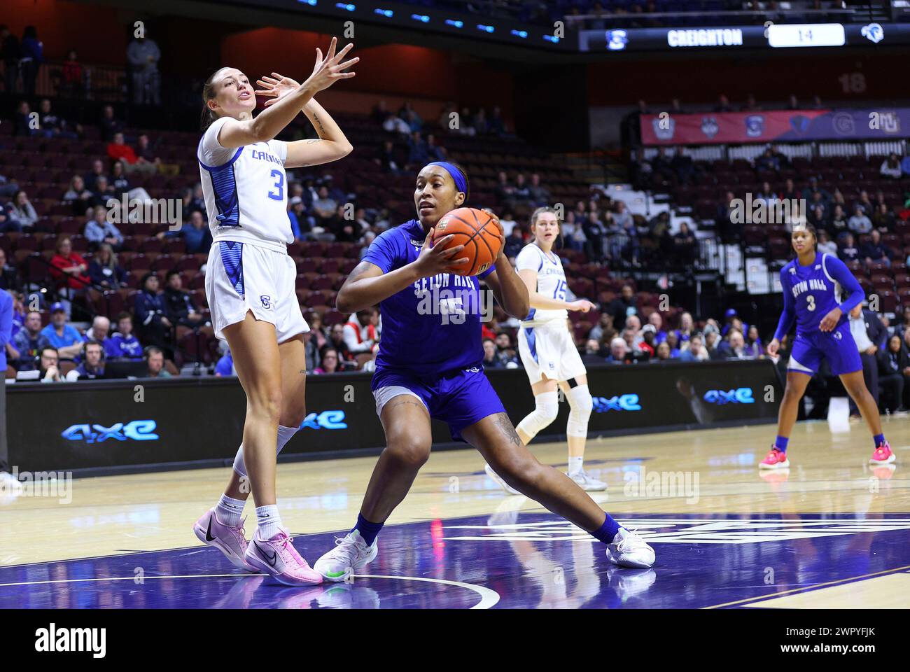 UNCASVILLE, CT - MARCH 09: Seton Hall Pirates forward Azana Baines (15 ...