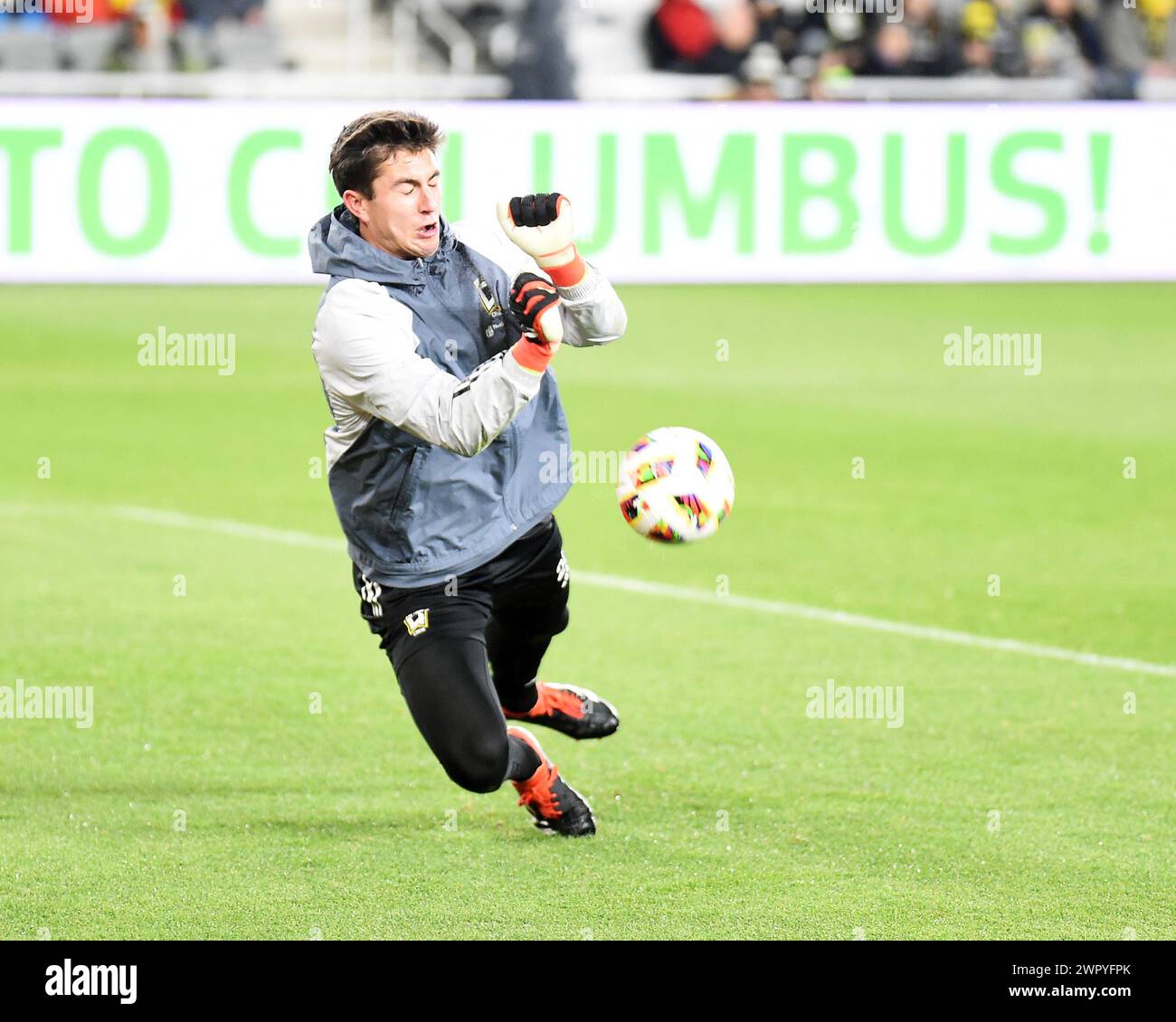 March 9, 2024: Columbus Crew goalkeeper Patrick Schulte (28) makes the ...
