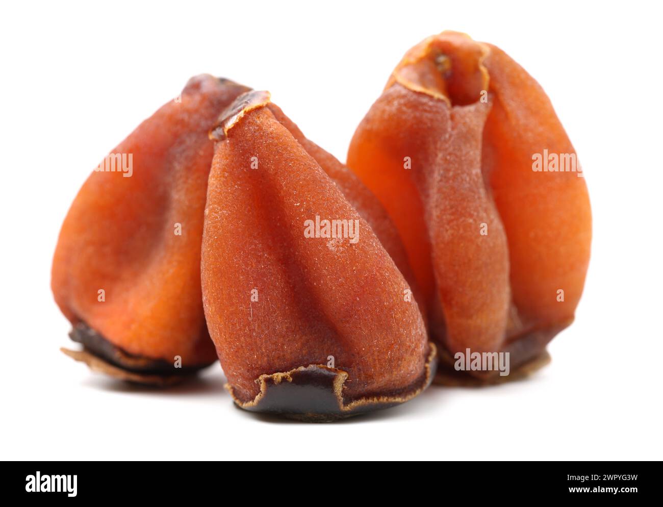 dried persimmon on white background Stock Photo - Alamy