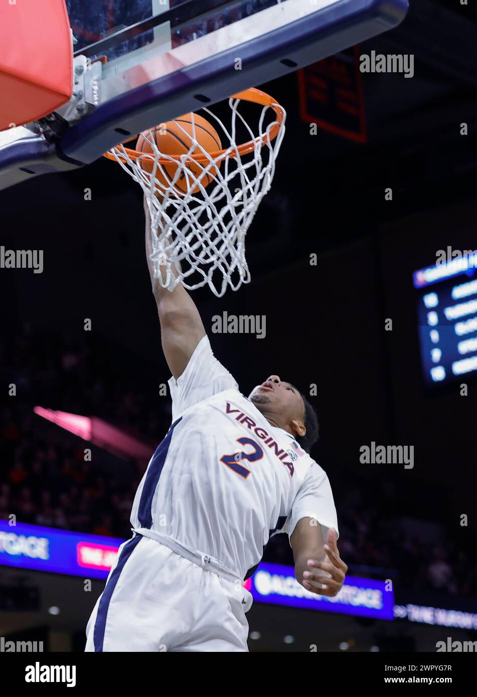 March 9, 2024: Virginia Cavaliers Guard #2 Reece Beekman gets a ...