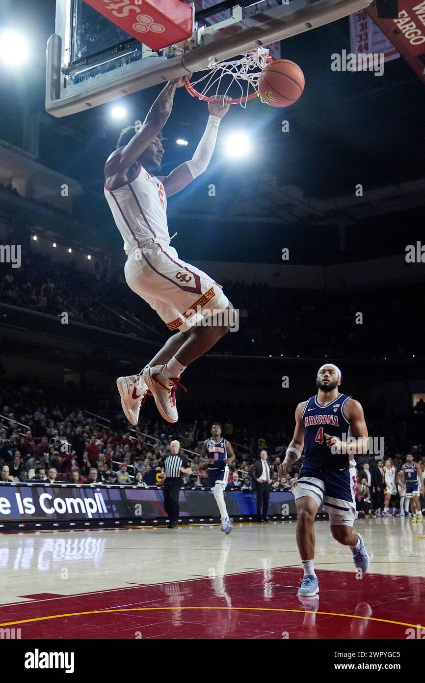 Southern California guard Bronny James scores on a breakaway dunk past ...