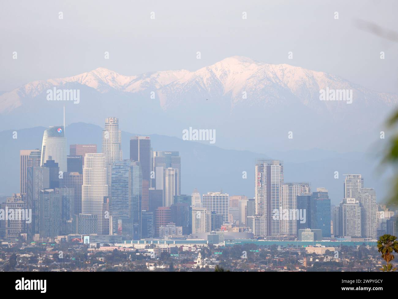 Los angeles downtown skyline 2024 hi-res stock photography and images ...